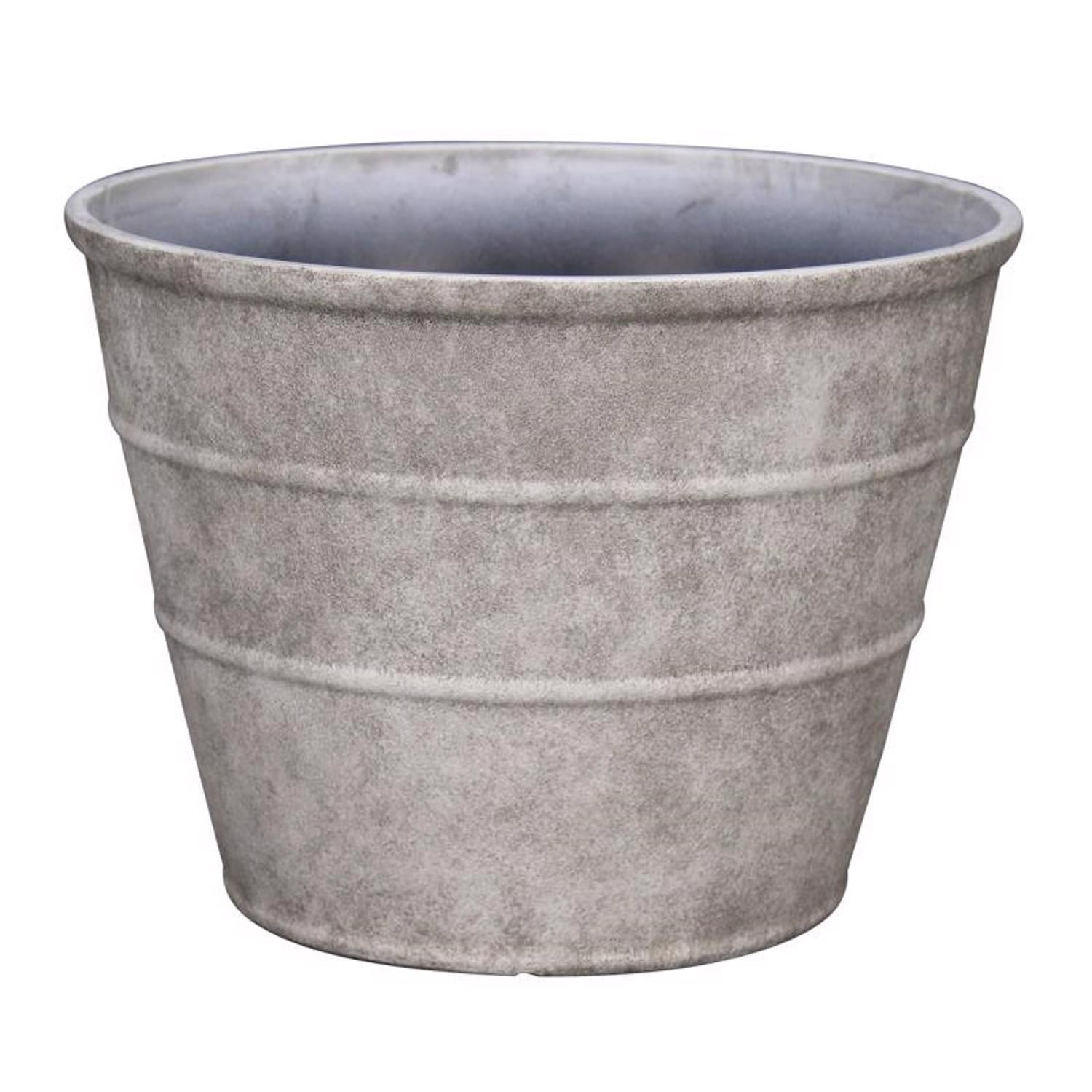 L&G Solutions 12 in. H X 16 in. D Polyresin Hamilton Planter Stone ...