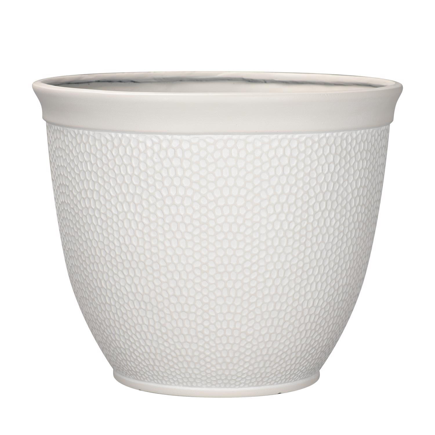 L&G Solutions 7028312 13 x 16 in. Polyresin Shea Planter, White - Walmart.com