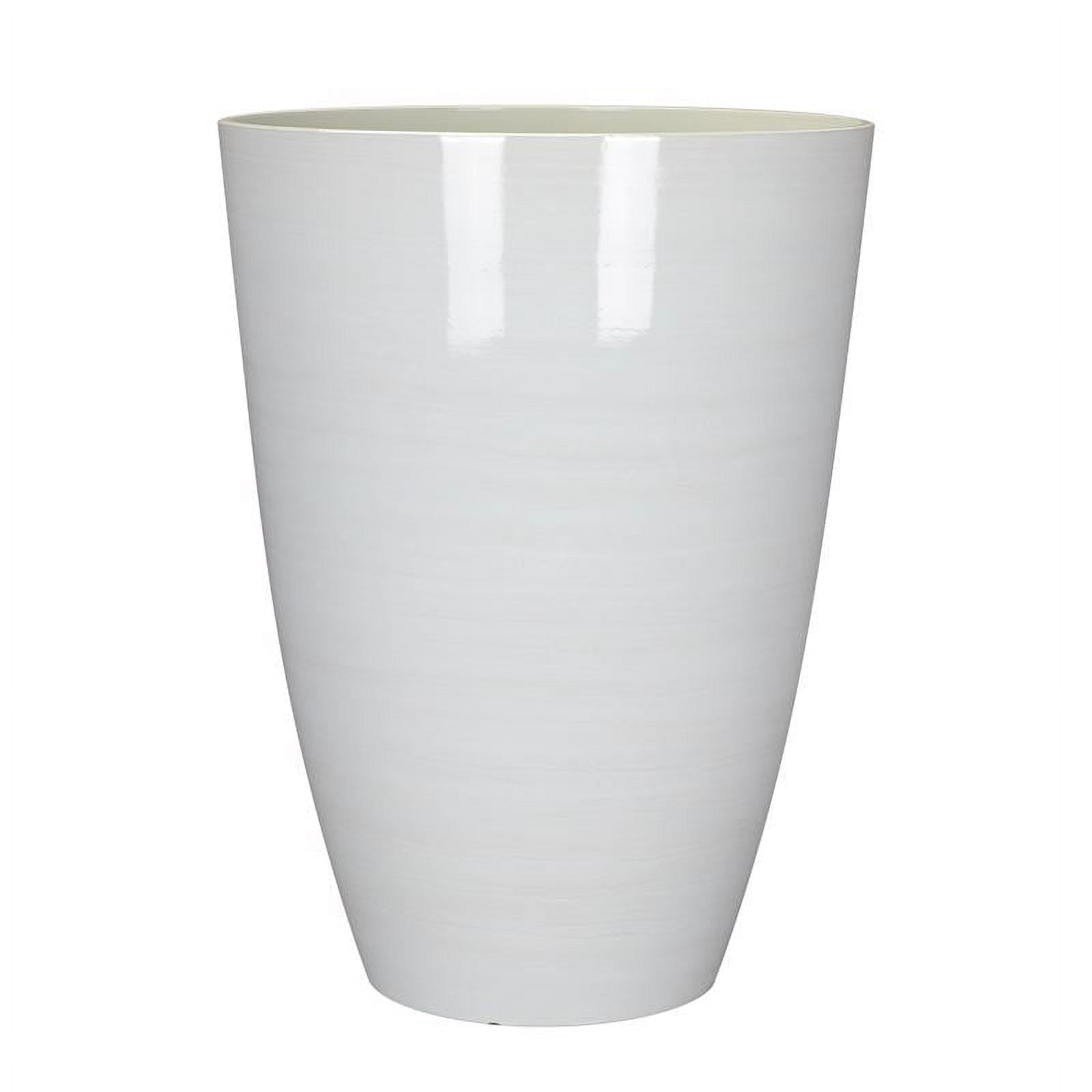 L&G Solutions Outdoor 22 in. H X 16 in. D Polyresin Baja Planter White ...