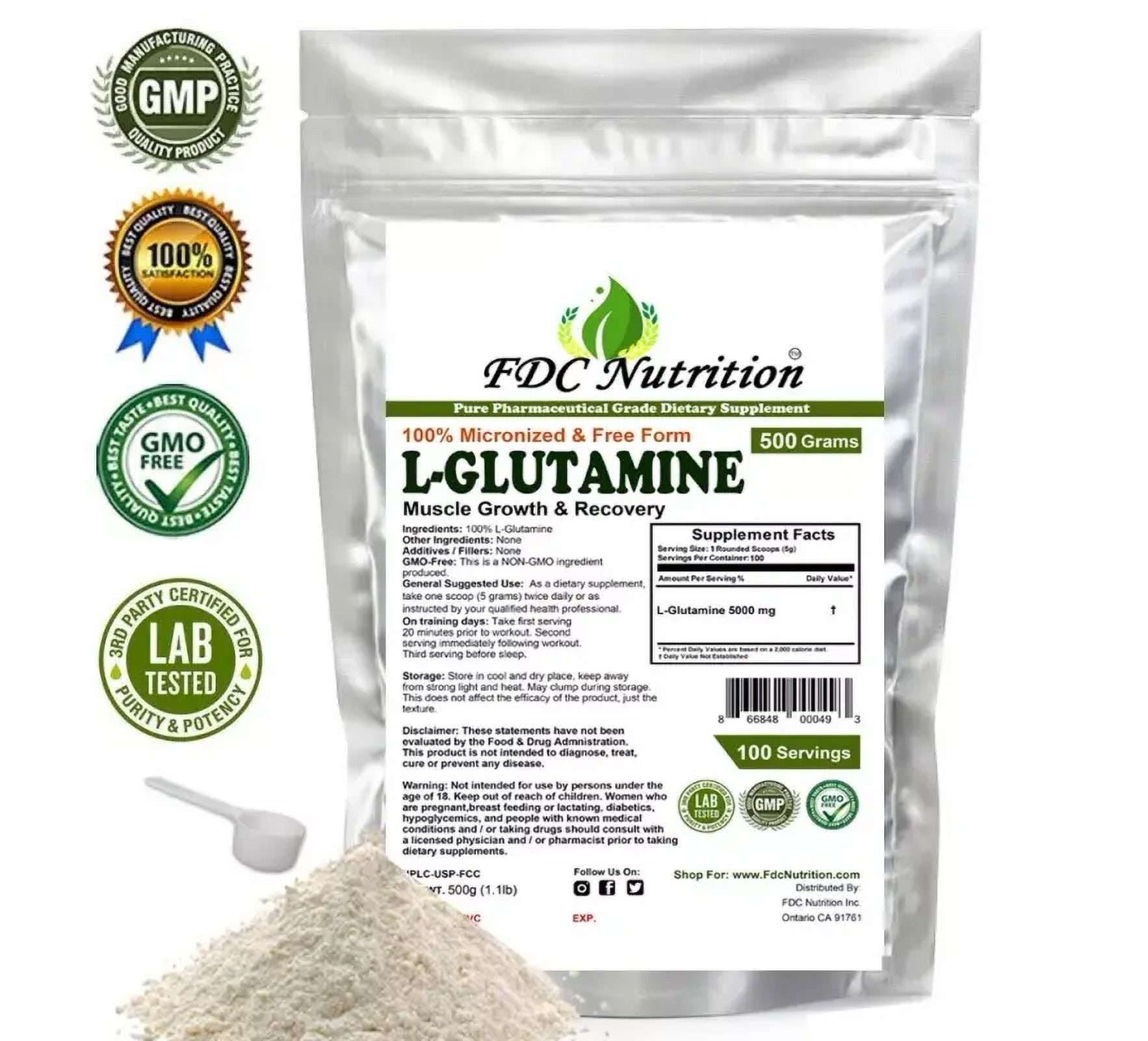 L-GLUTAMINE_POWDER_1.1lb_(500g)_KOSHER_PHARMACEUTICAL_GRADE - Walmart.com
