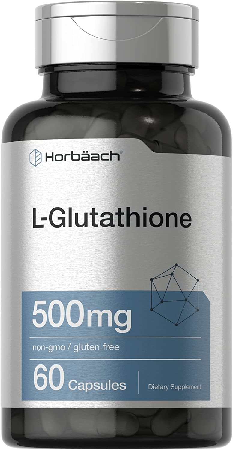 Horbaach L-Glutathione 500mg Antioxidant Pills, 60 Capsules - Walmart.com