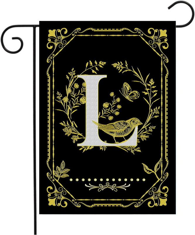 L Initial Garden Flag Monogram Letter L Flag Letter Flags for Front ...