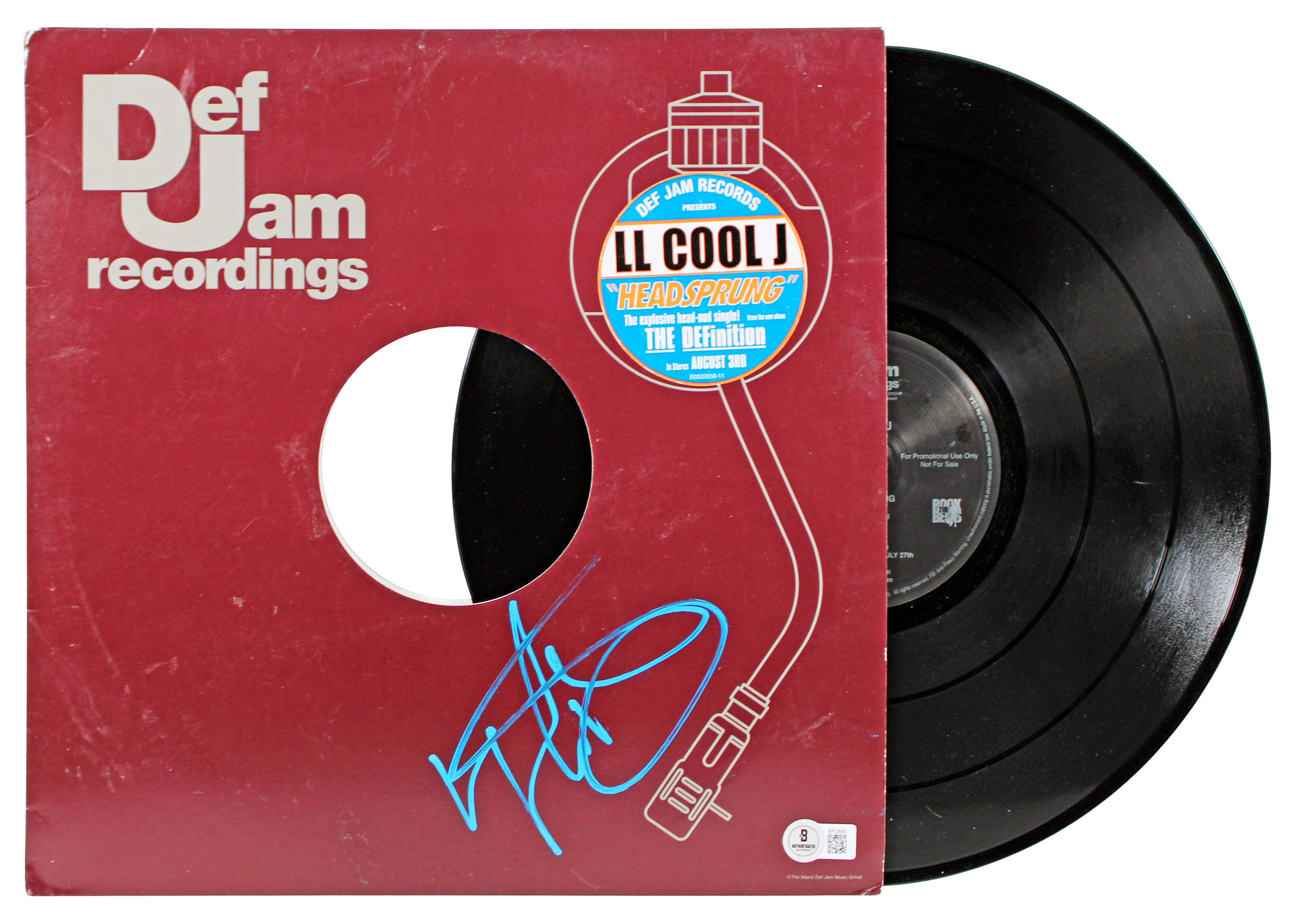 L.L. Cool J. Signed Headsprung Single Album Cover W/ Vinyl BAS #BP32645 ...