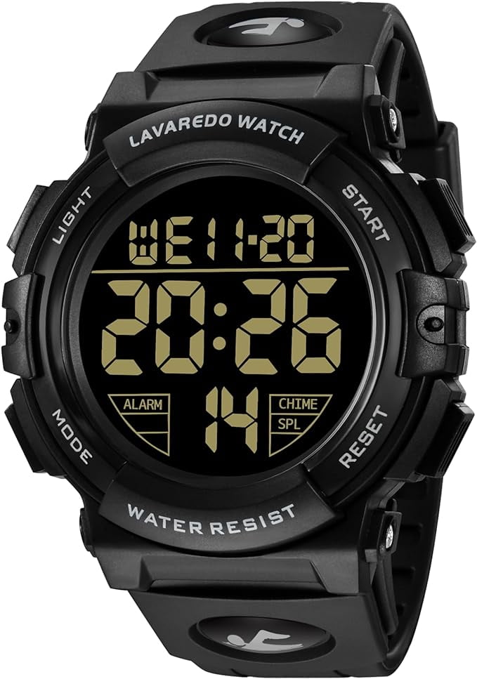 L LAVAREDO Mens Digital Watch Sports Military Watches Waterproof ...