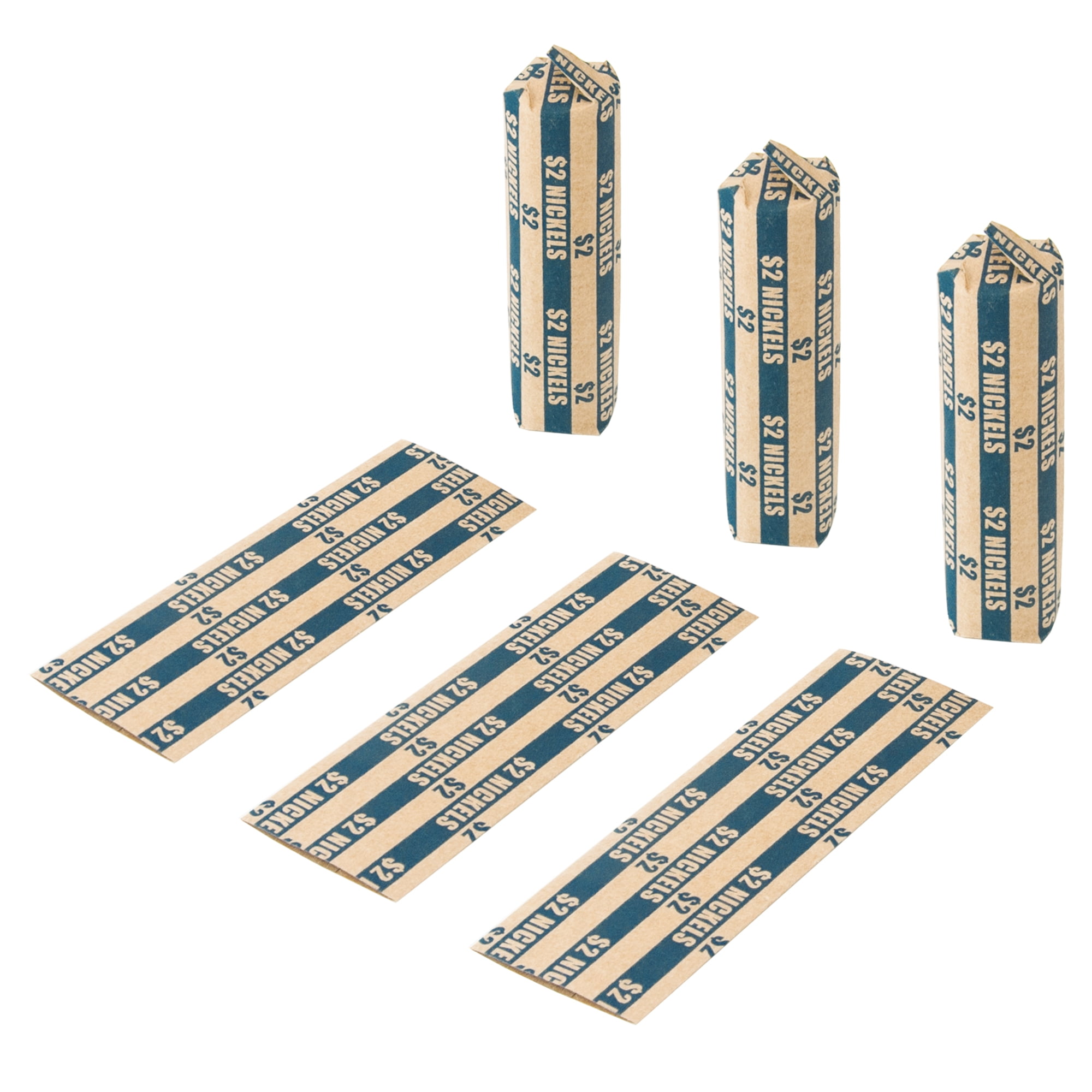 L LIKED 100 PCS Durable Kraft Paper Flat Striped Coin Wrappers for ...