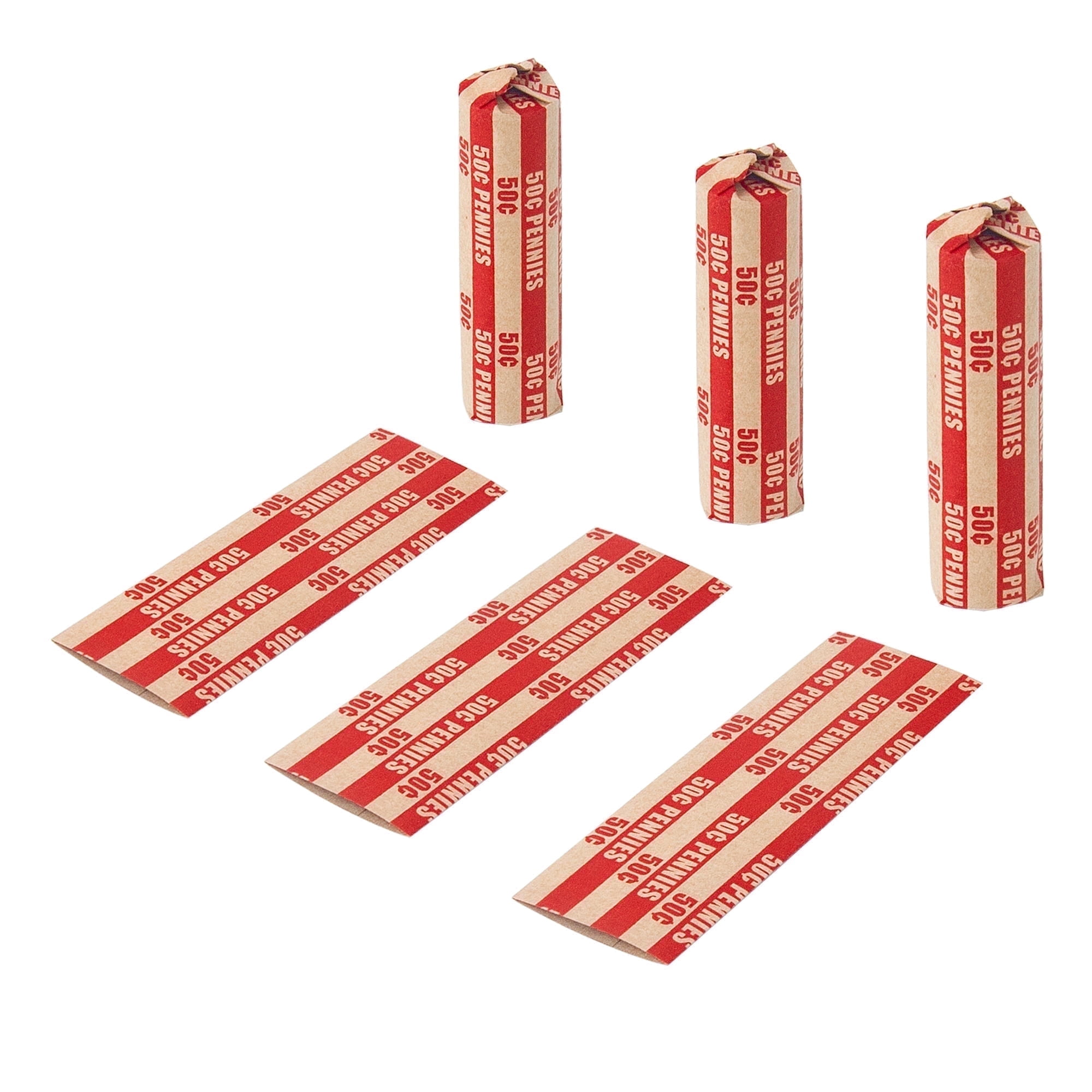 L LIKED Flat Coin Roll Wrappers, 100 pcs, Made of Kraft Paper - Walmart.com