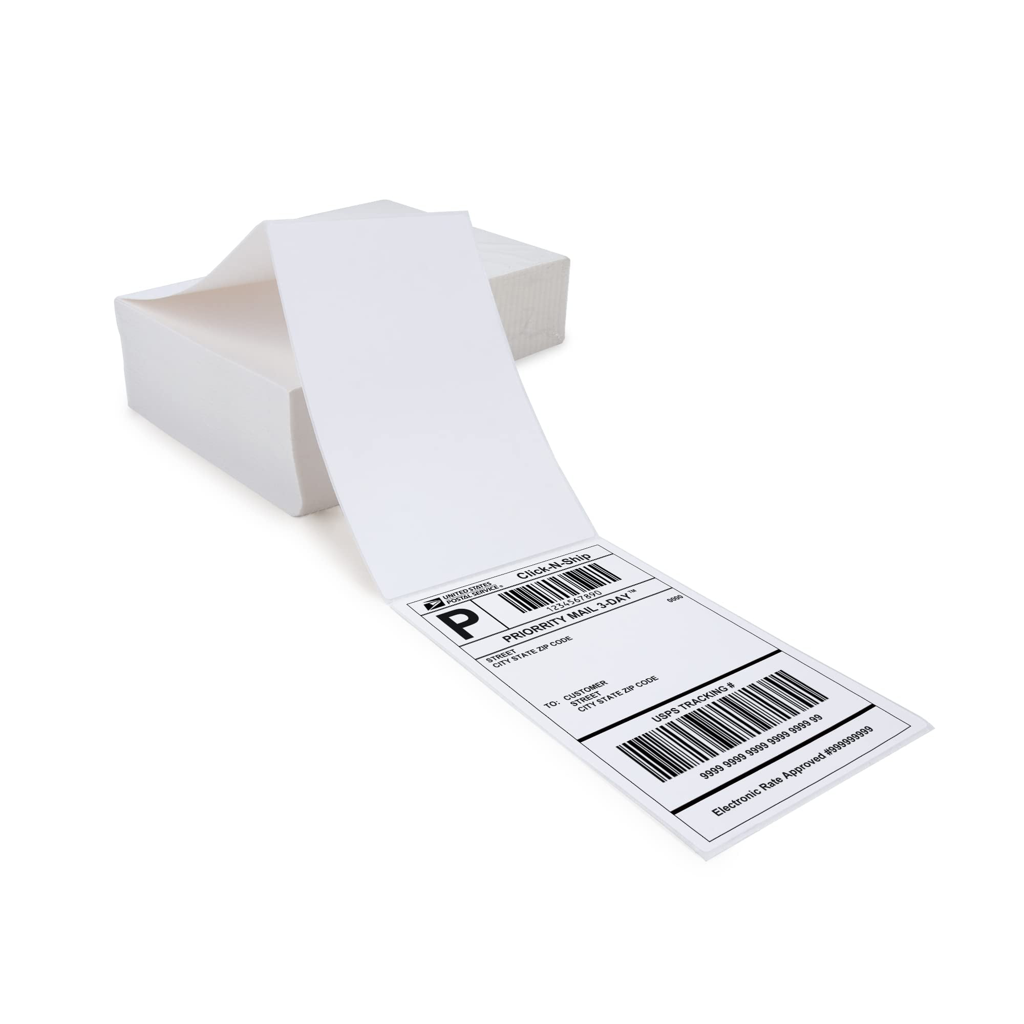 L LIKED Fanfold 4" x 6" Direct Thermal Labels, with Perforated line for ...