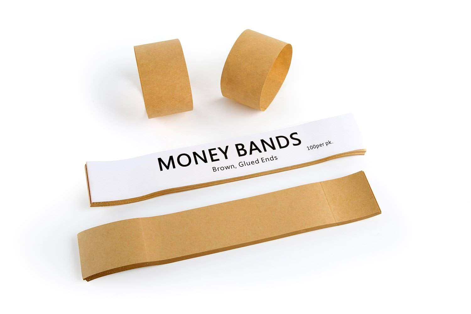 L LIKED Natural Kraft Brown Currency Straps Bill Wrappers with Self ...