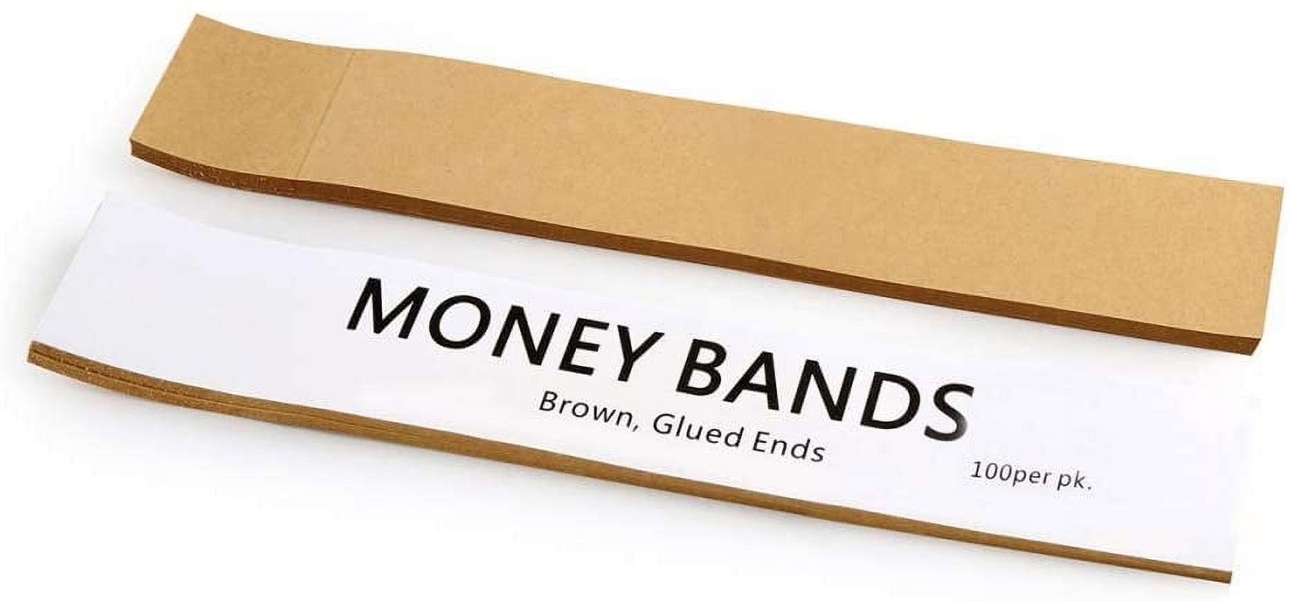 L LIKED Pack of 100 - Blank Natural Kraft Brown Currency Straps Bill ...