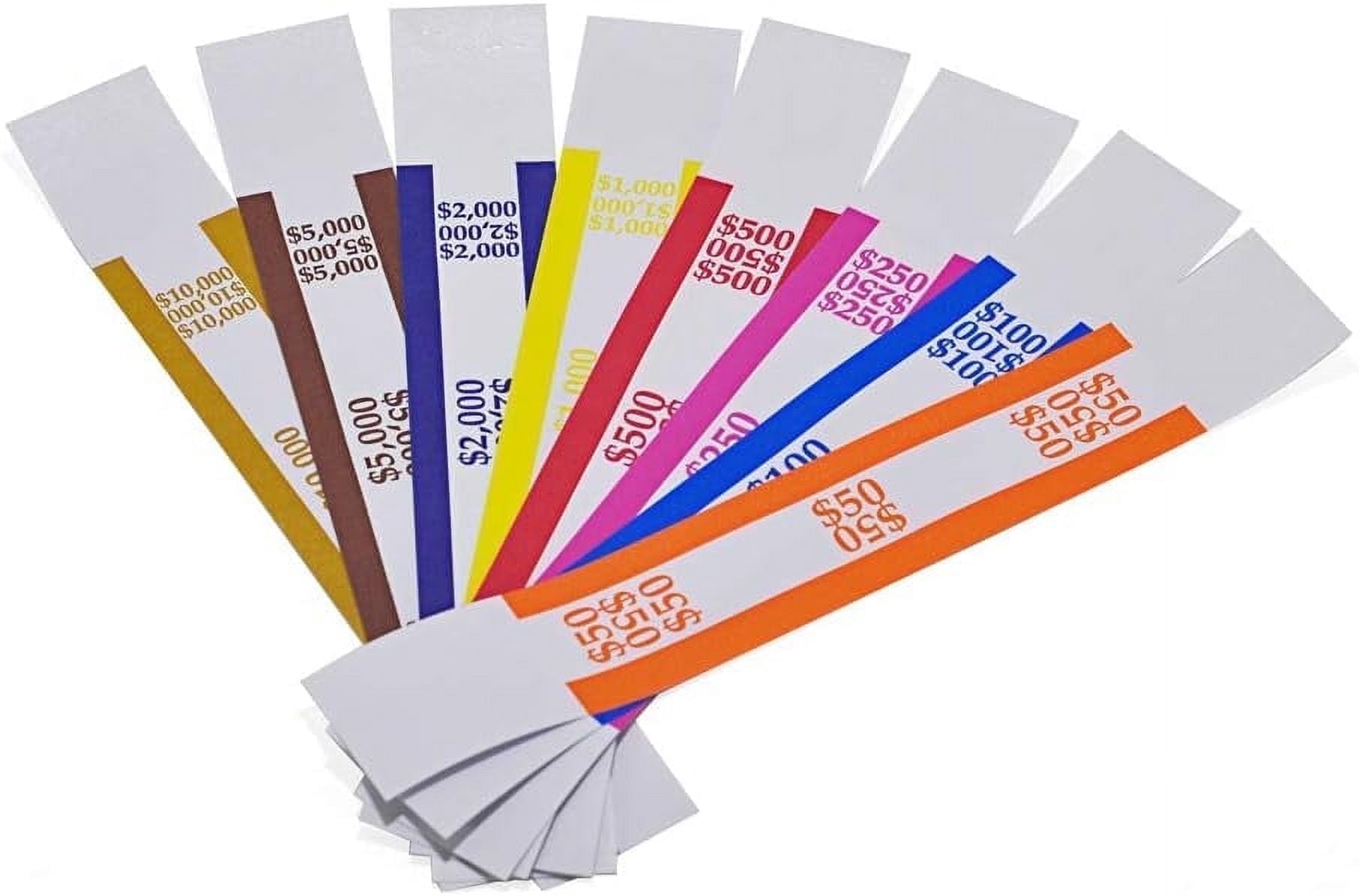 L LIKED Pack of 400 Money Band Bundles Self Sealing Currency Straps for ...
