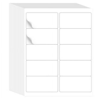 "RyhamPaper 50 Waterproof Sticky Shipping Labels, LaserJet & Ink, 5.5 ...