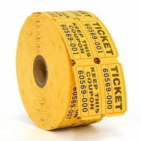 Walmart's 4 Rolls of Single Stub Colored Raffle Tickets, 2000 Tickets ...