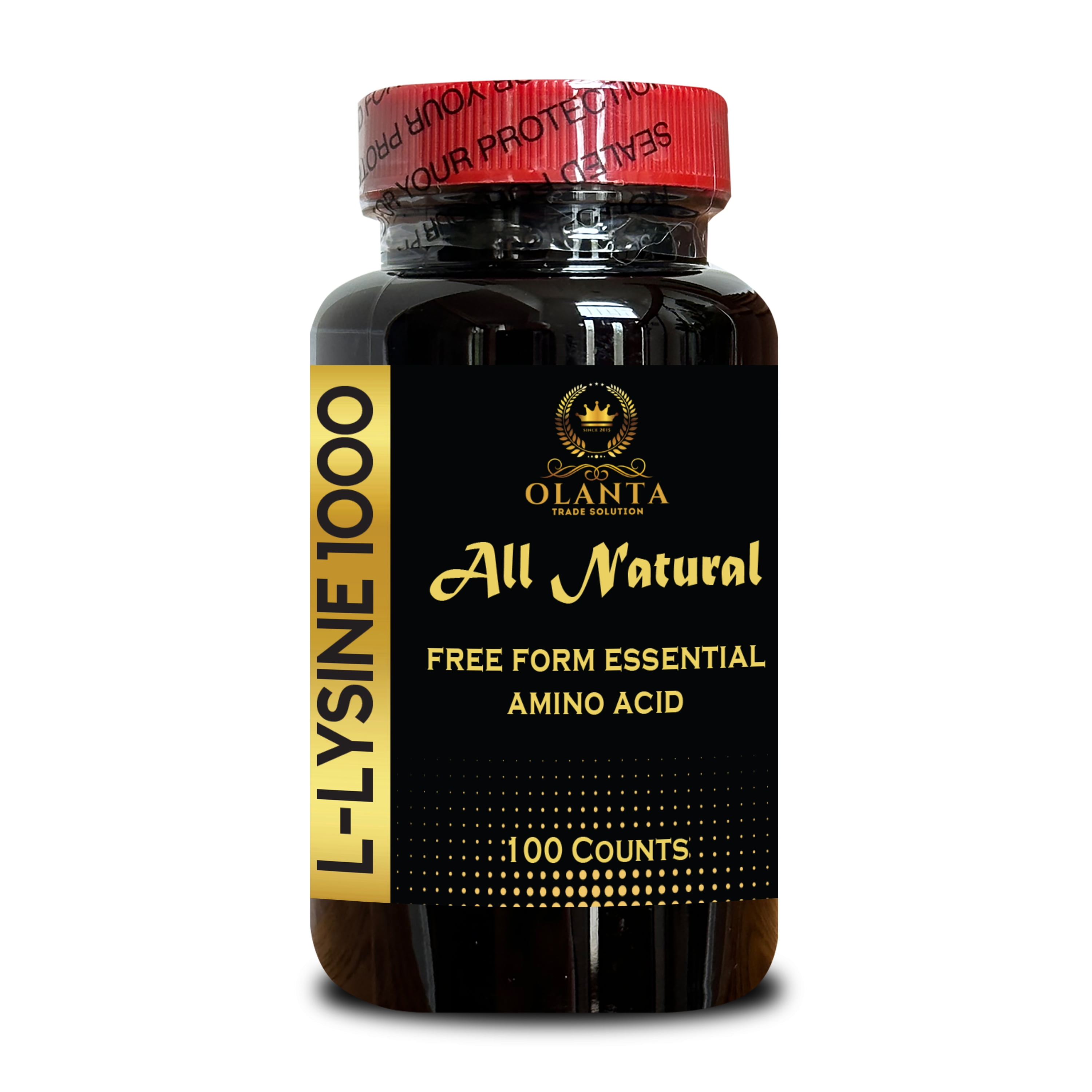 L-LYSINE 1000 mg FREE FORM AMINO ACID E SSENTIAL - Energy Production, and Immune Function 1000 ...