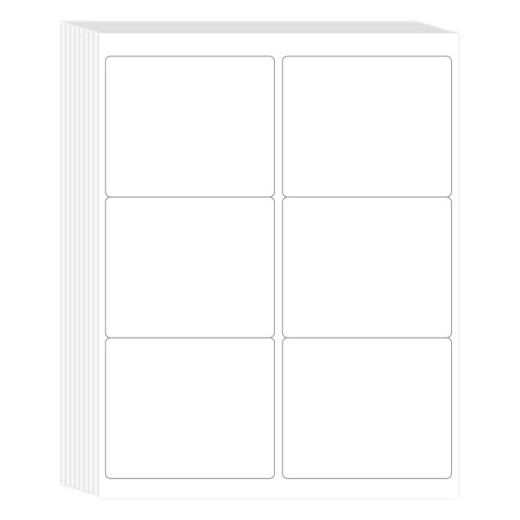 L Liked 3-1/3" x 4" Printable White Sticker Labels, Laser/Inkjet ...