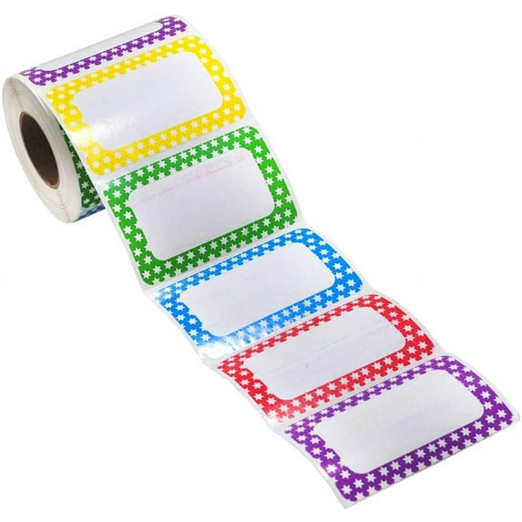 L Liked Self-Adhesive Colorful Name Tag Labels, Star Design, 500 Labels ...