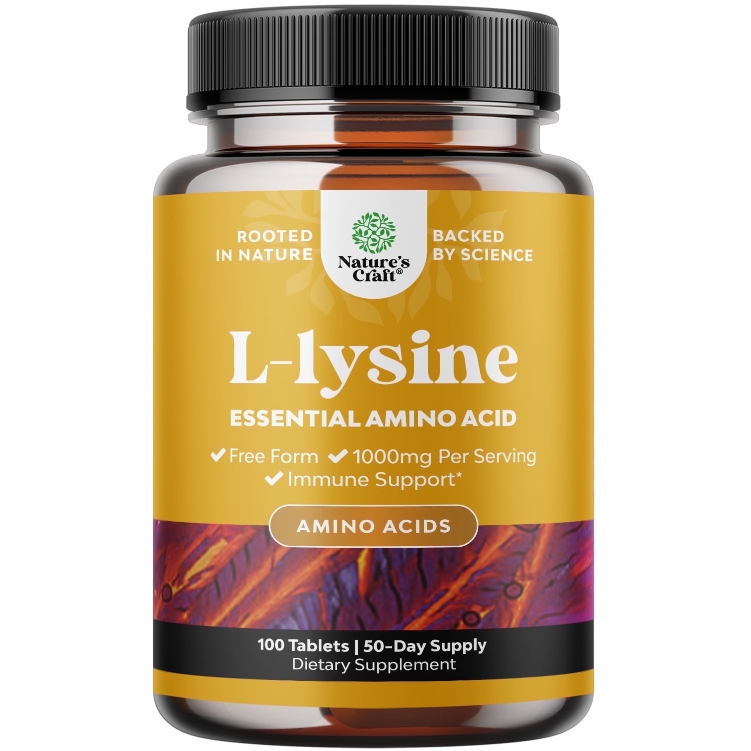 Natures Craft L Lysine 1000mg Supplement for Eye Health Bone Support ...