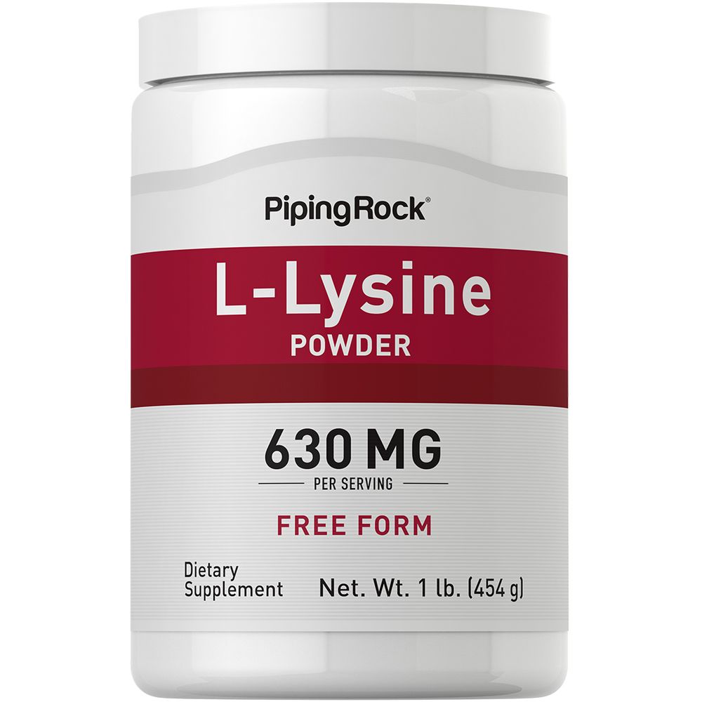 L-Lysine Powder 630mg | 16 oz | Vegetarian Supplement | by Piping Rock ...