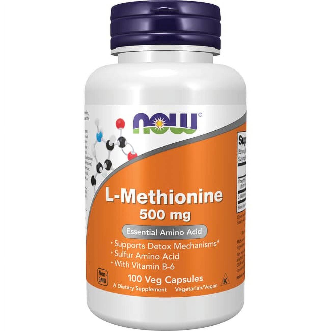 NOW Foods L-Methionine 500mg, Essential Amino Acid, Antioxidant Support ...