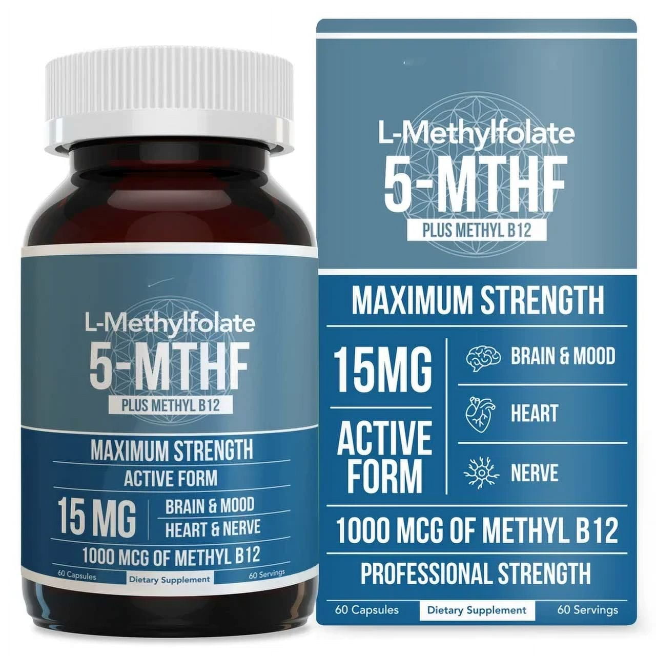 L Methyl Folate 15mg Plus Methyl b12 Capsules - Walmart.com