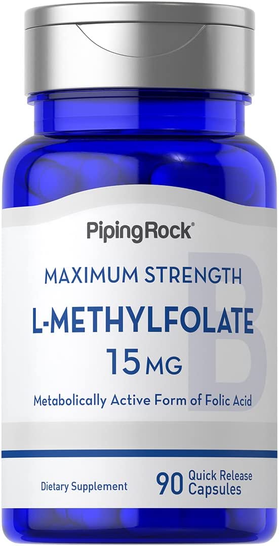 L-Methylfolate 15 mg | 90 Capsules | by Piping Rock - Walmart.com