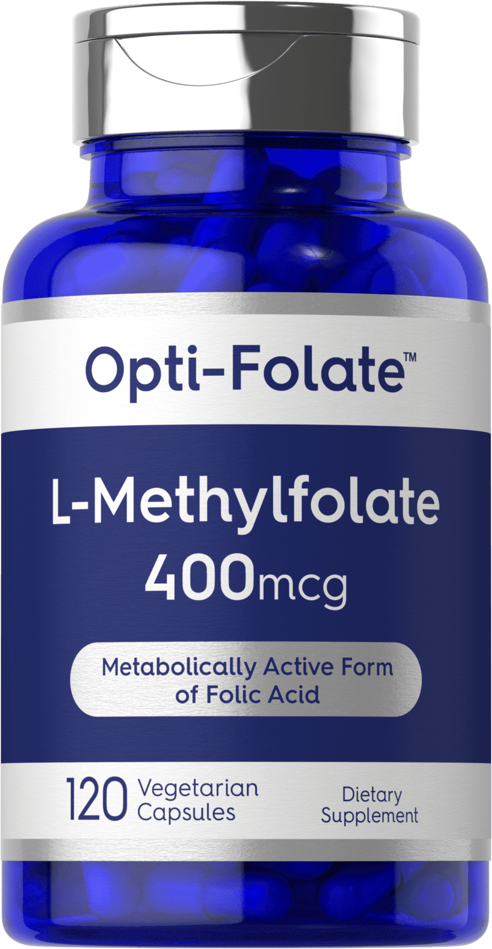 L Methylfolate 400mcg | 120 Capsules | Vegetarian | Non-GMO, Gluten ...