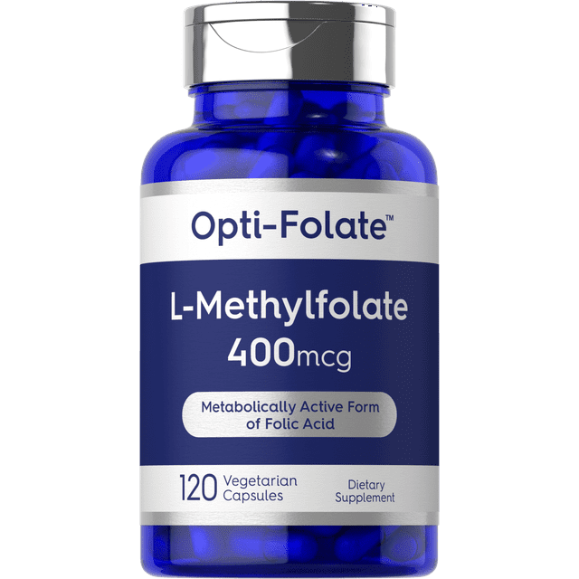 L Methylfolate 400mcg | 120 Capsules | Vegetarian | Non-GMO, Gluten ...