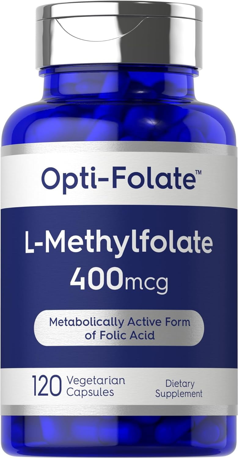 L Methylfolate 400mcg | 120 Capsules | Vegetarian | Non-GMO, Gluten Free | Optimized and ...