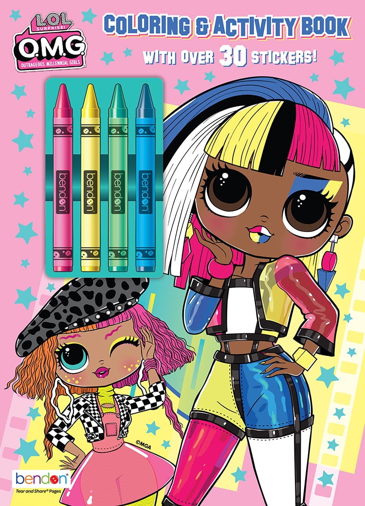 L.O.L. OMG 48 Page Coloring Book With 4 Crayons, Paperback - Walmart Business Supplies