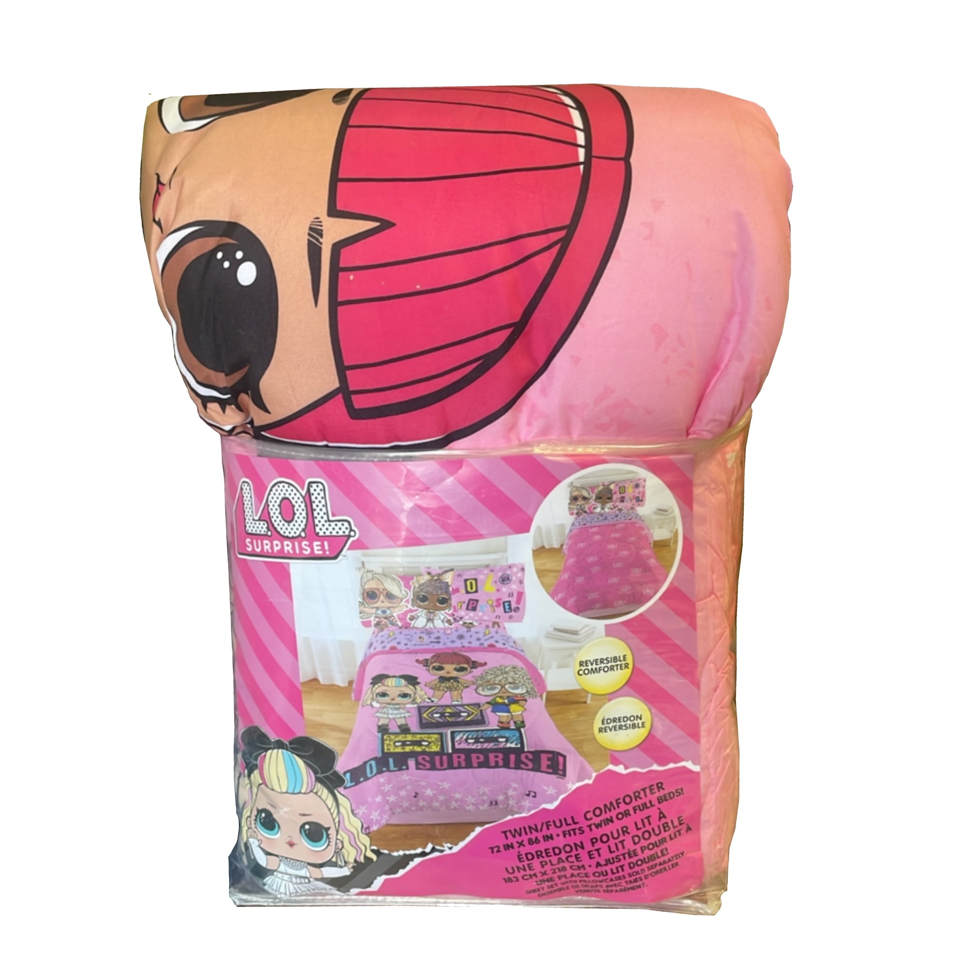 L.O.L. Surprise (72x86) inch Twin/Full Multicolor Beds Reversible ...