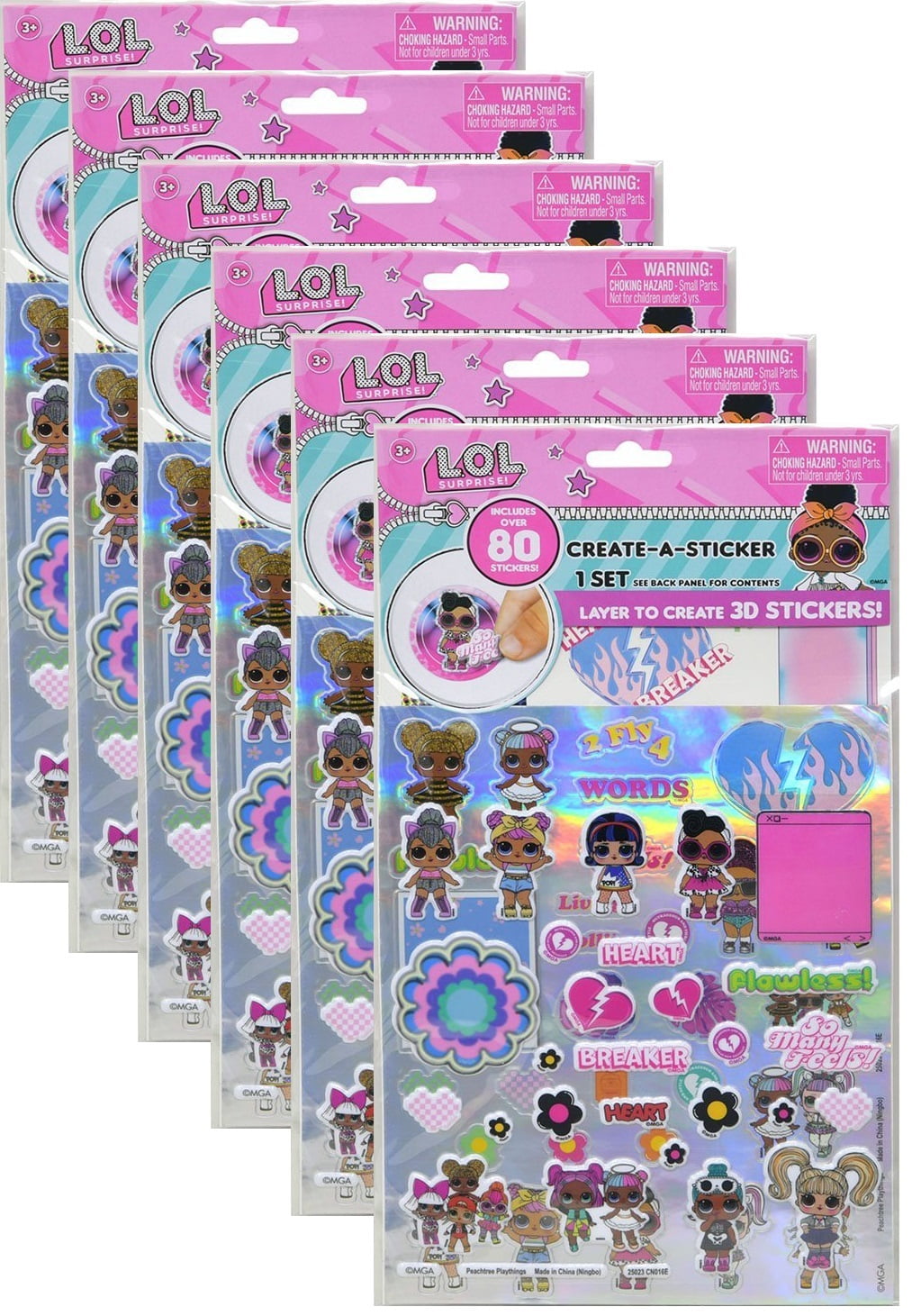 L.O.L. Surprise! Create A Sticker in polybag - 6 pack - Walmart.com