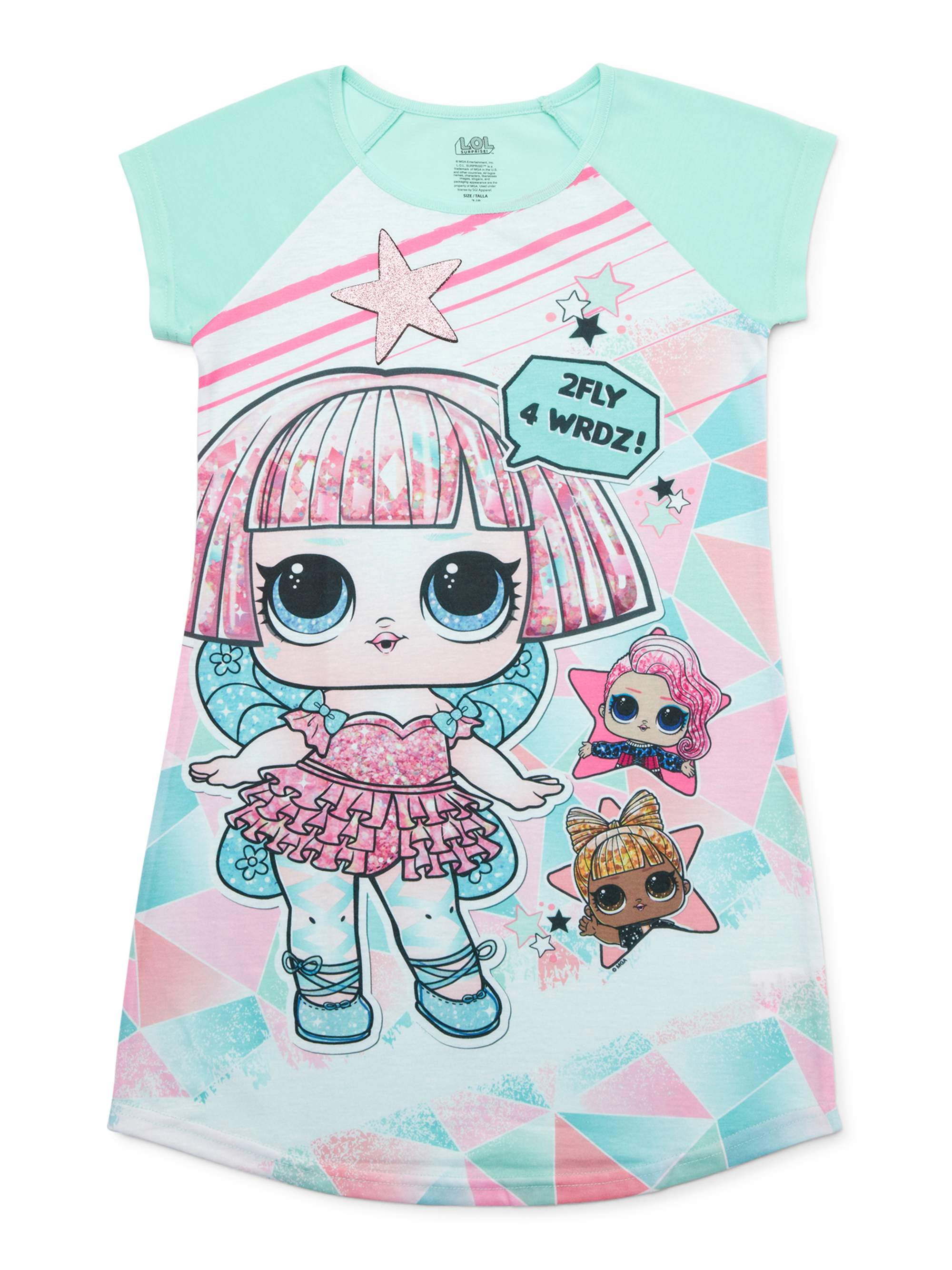L.O.L. Surprise! Girls Exclusive 4-12 Short Sleeve Glitter Pajama ...