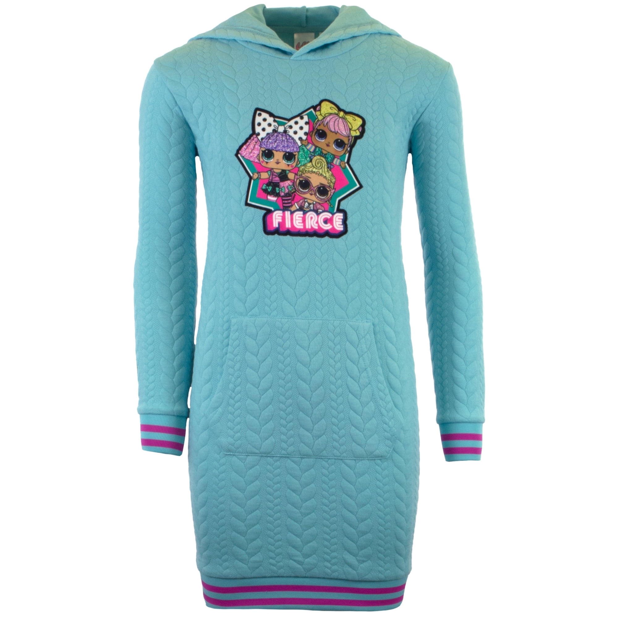 L.O.L. Surprise! Girls Hoodie Dress, LOL Surprise Rainbow High Hooded ...