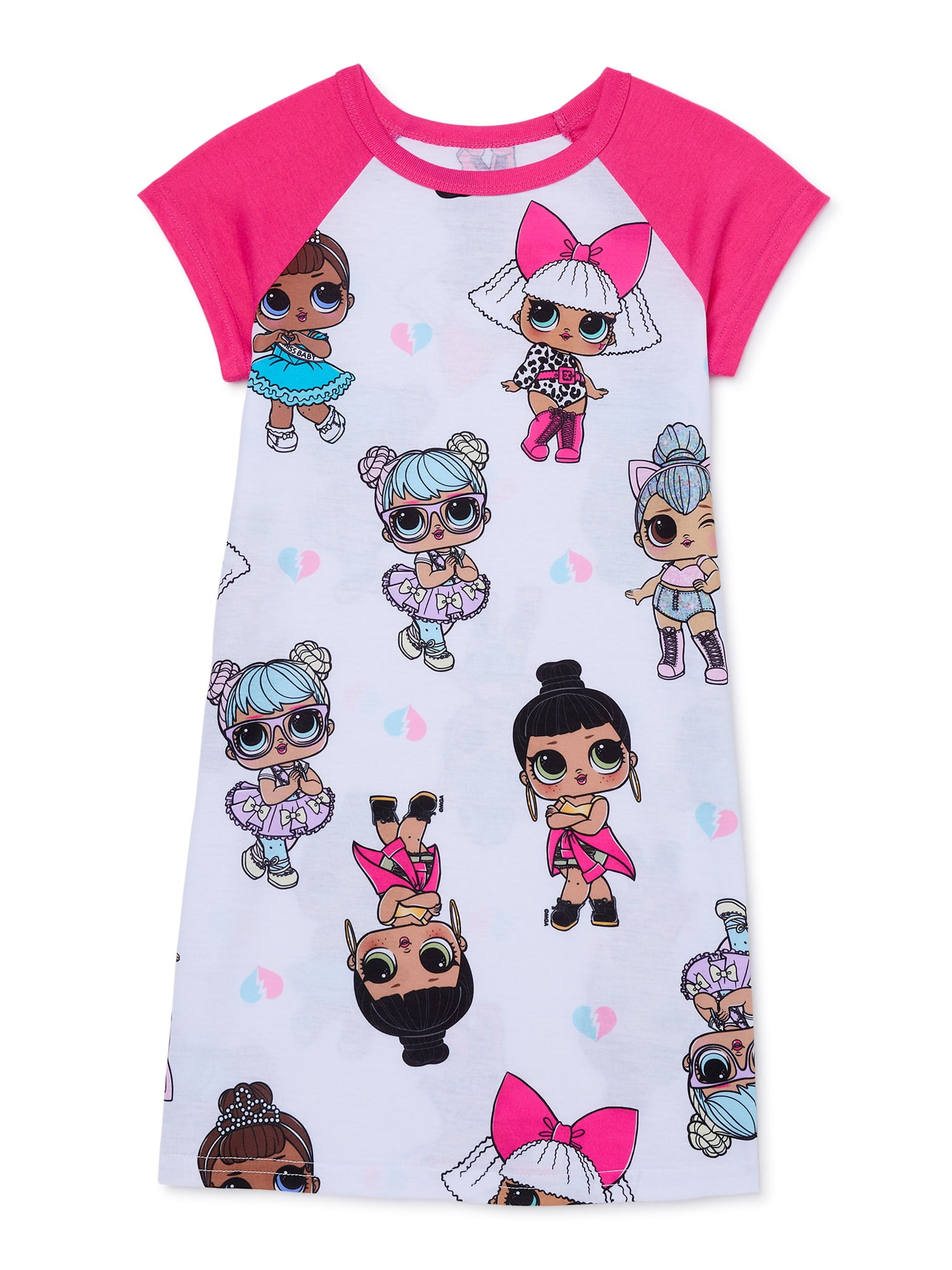 L.O.L. Surprise! Girls Pajama Nightgown with Short Sleeves, Sizes 4-12 ...