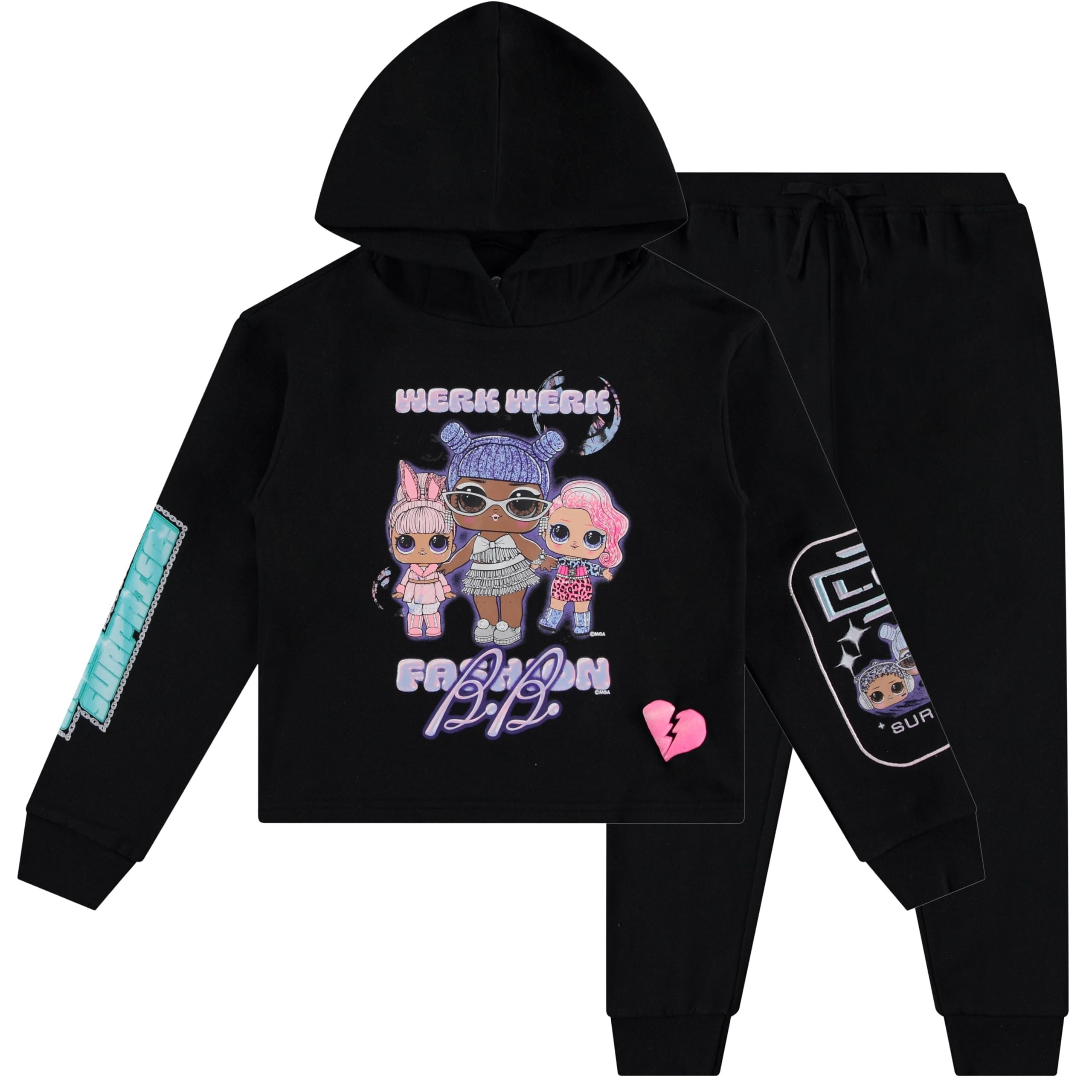 L.O.L. Surprise! Girls Pullover Hoodie and Jogger Sweatpants Clothing ...