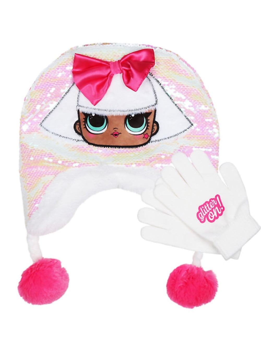L.O.L. Surprise! Girls' Reversible Sequin Hat and Gloves 2-Piece Set ...