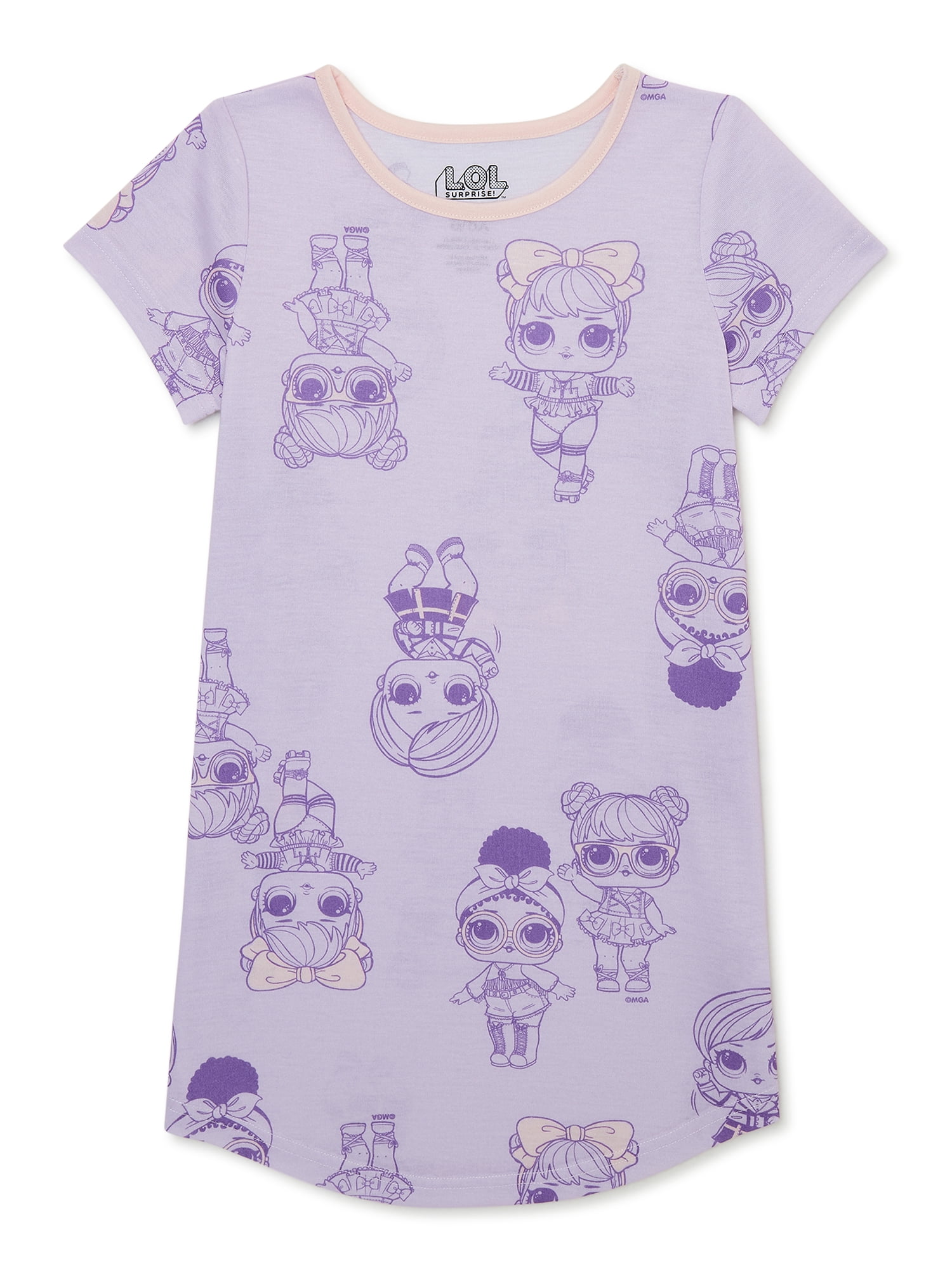 L.O.L. Surprise! Girls Short Sleeve Nightgown, Sizes 4-12, Cozy ...