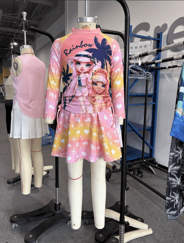 L.O.L. Surprise! Girls Swimsuit Rainbow High Rash Guard Graphic Bathing ...