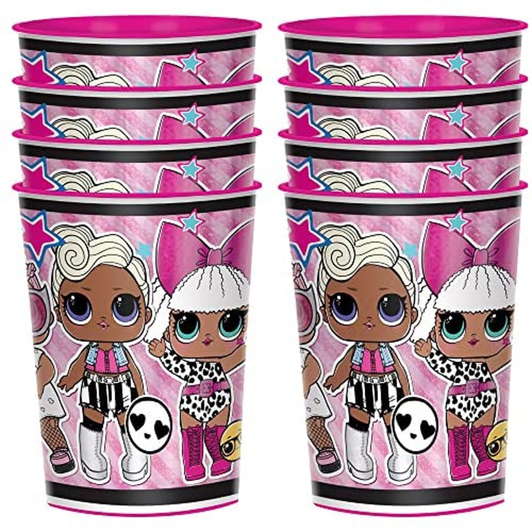 L.O.L. Surprise Party Cups - 8 Count Reusable 16 oz Plastic Cups for ...