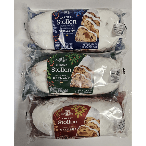 L’OVEN LF FRESH German Stollen Marzipan, Almond, Cherry, 26.4oz 750g (3 ...