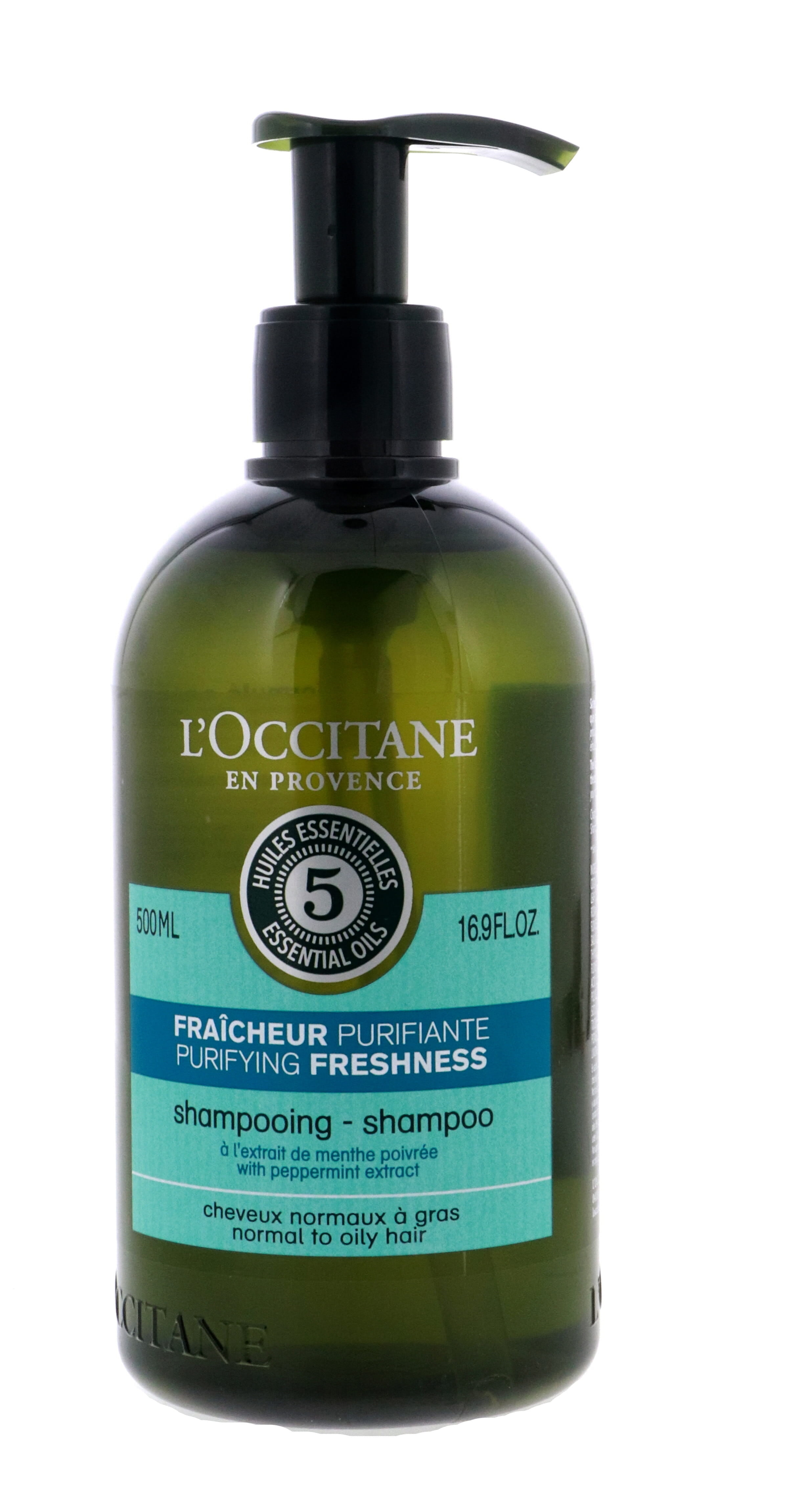 L'Occitane Purifying Freshness Shampoo, 16.9 Ounces, for Normal to Oily Hair, Silicone-Free ...