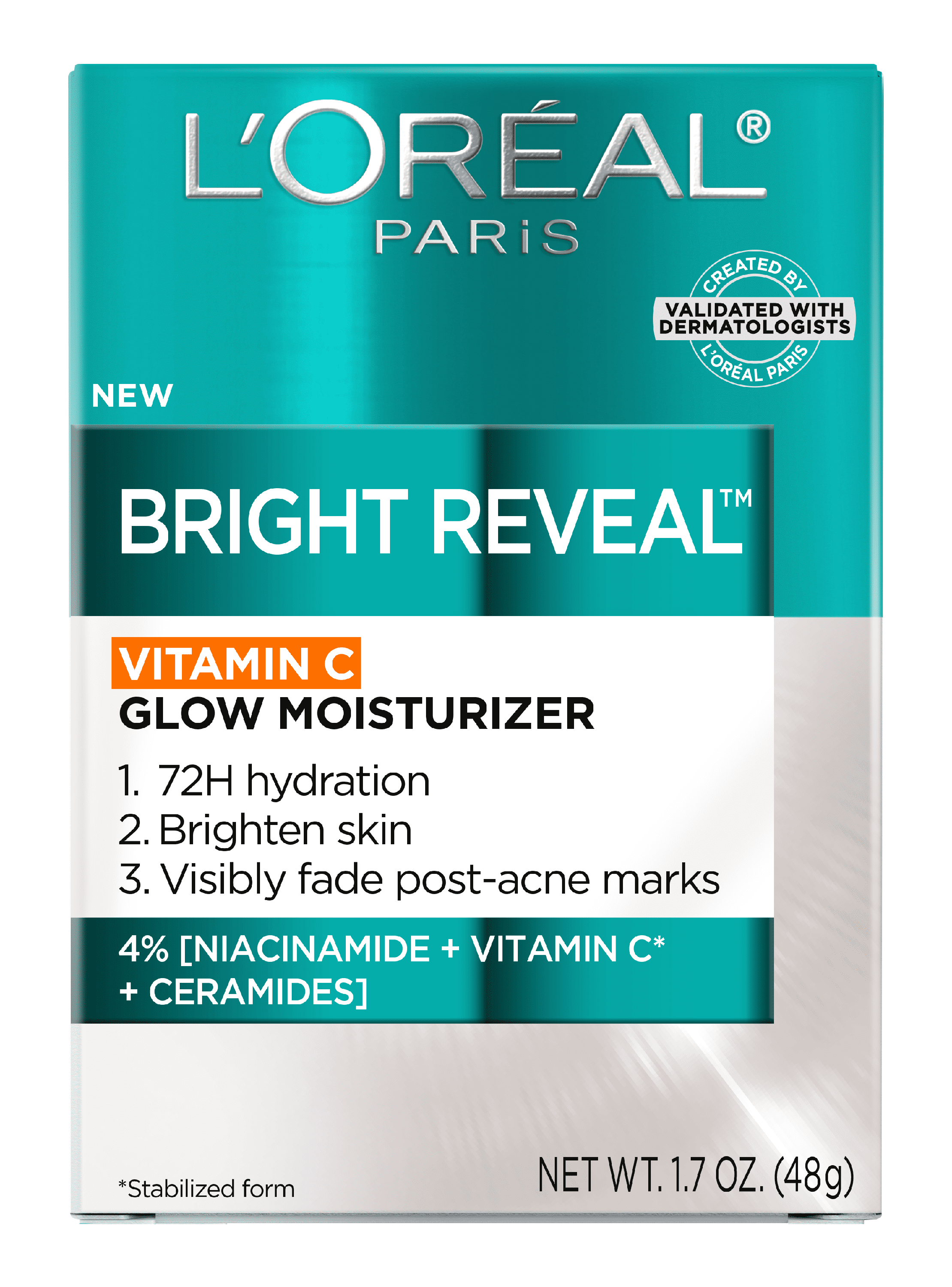 L'Oreal Paris Bright Reveal Vitamin C Glow Face Moisturizer, All Skin ...