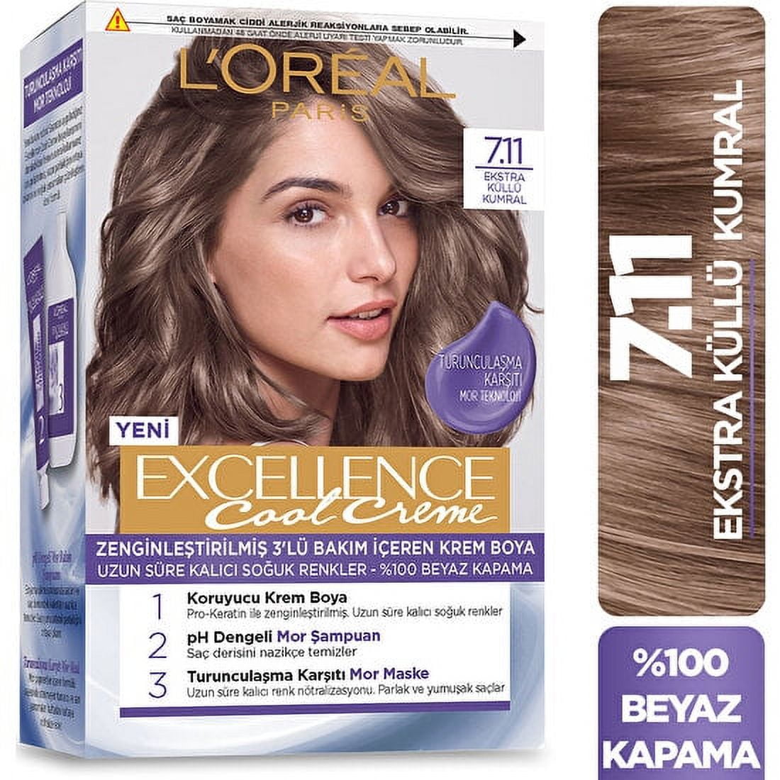 Loréal Paris Excellence Cool Creme Hair Dye 7 11 Extra Ashlu Krural