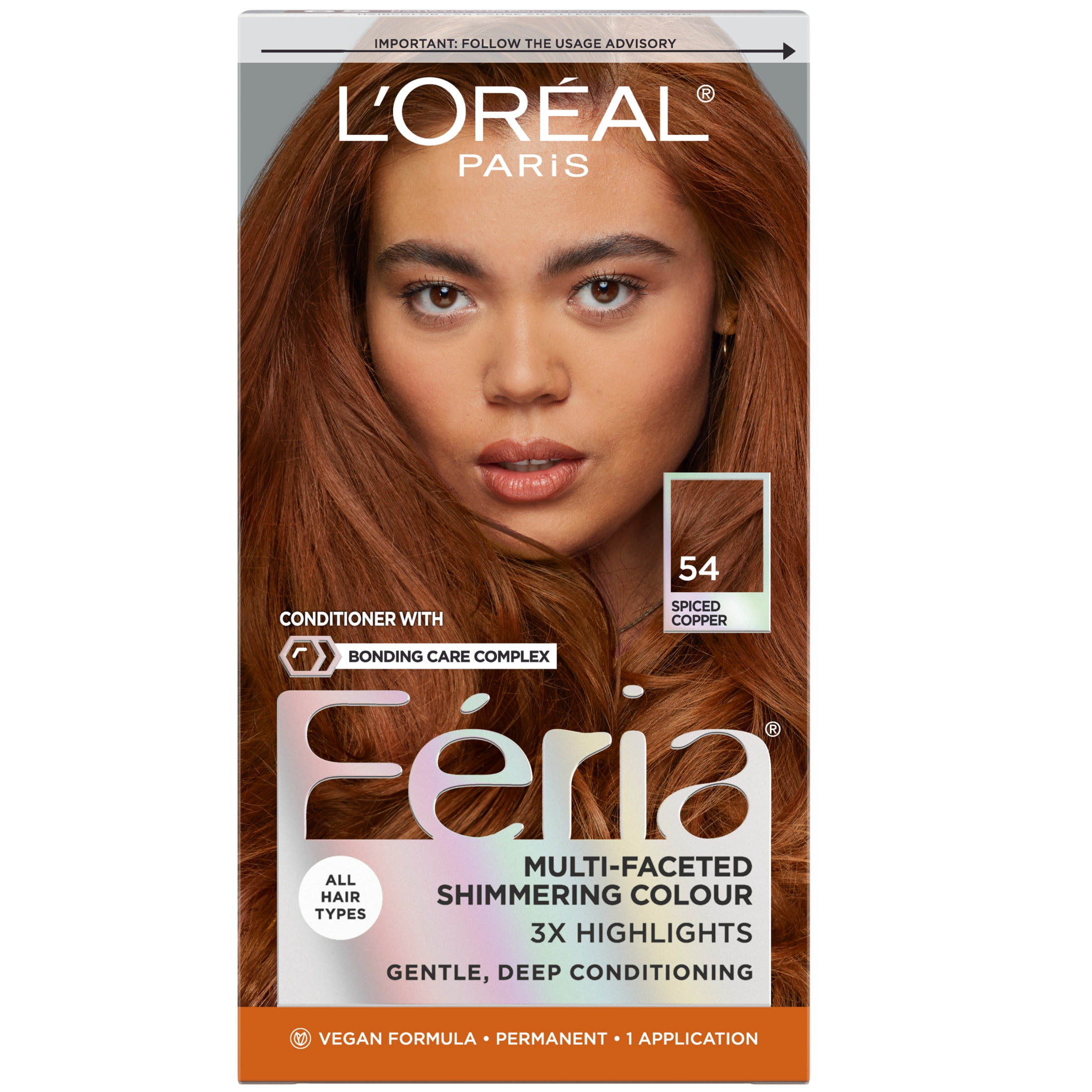 L'Oreal Paris Feria Multi-Faceted Shimmering Permanent Hair Color, 54 ...