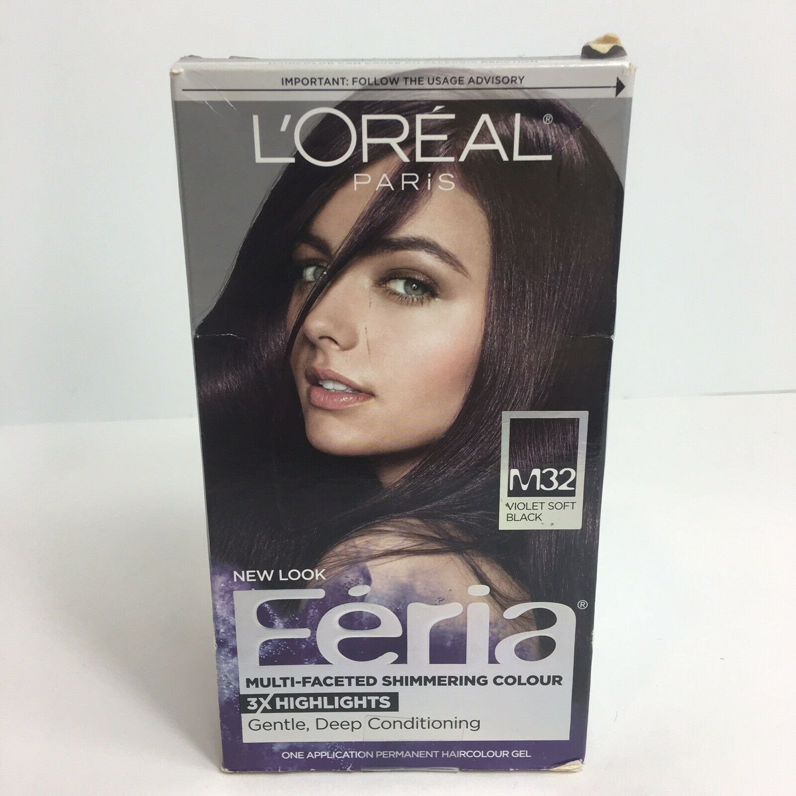 L'Oréal Paris Feria Permanent Hair Color Gel, M32 Violet Soft Black, 4 ...
