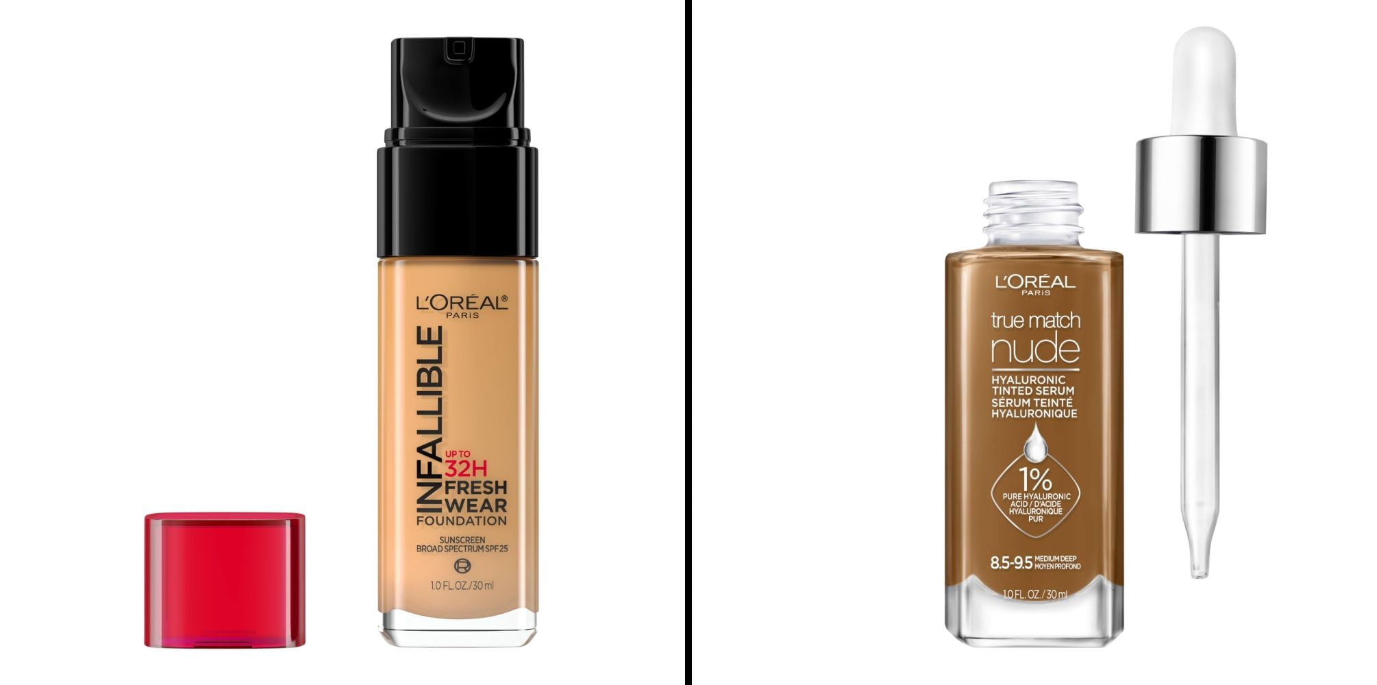 L’Oréal Paris Serum Foundation Medium Deep 8.5-9.5, 1 fl. oz. & L'Oreal ...