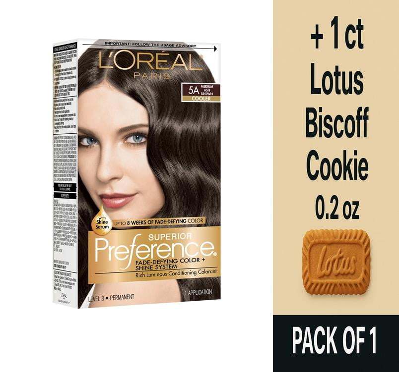 L'Oréal Paris Superior Preference Permanent Hair Color, 5A Medium Ash ...