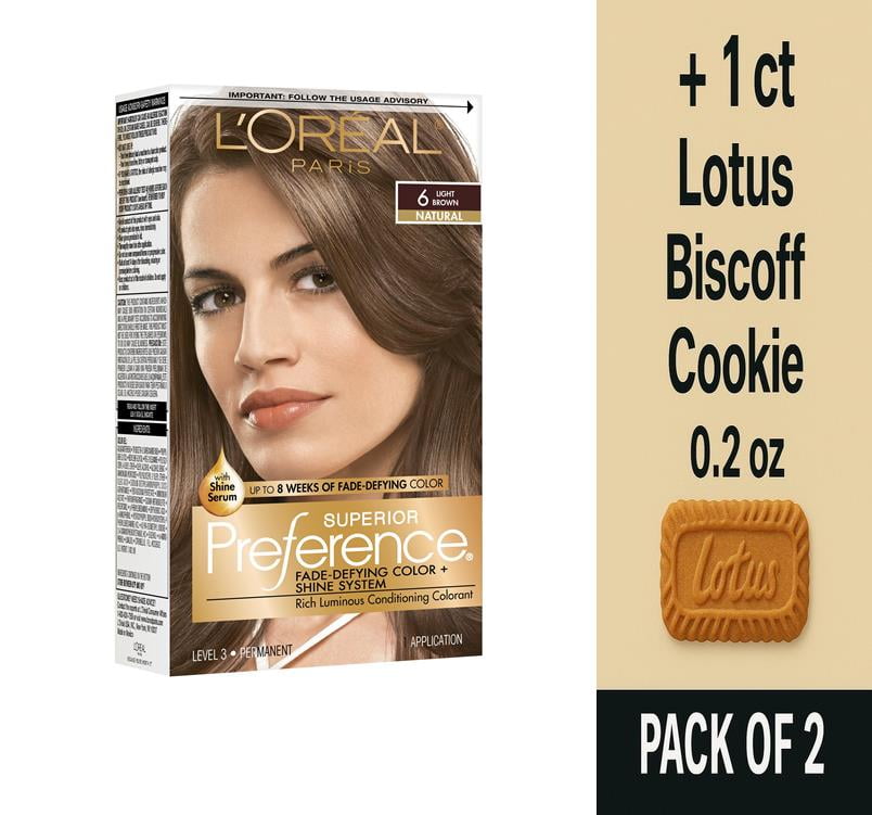 L'Oréal Paris Superior Preference Permanent Hair Color, 6 Light Brown ...