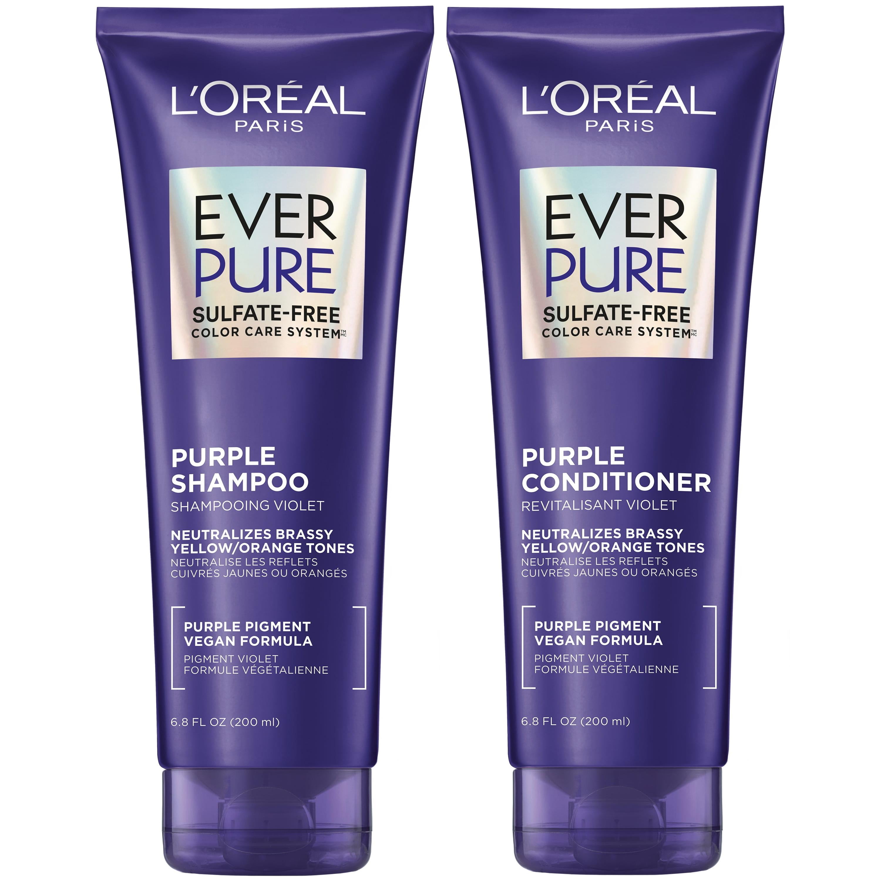 L Oreal EverPure Purple Sulfate Free Toning Shampoo Conditioner Set Hibiscus 6.8 fl oz Walmart