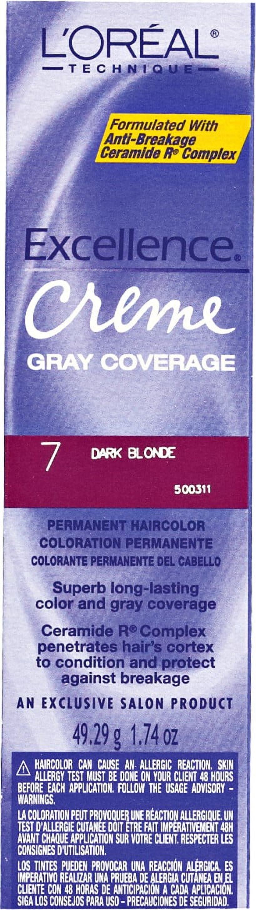 L'Oreal Excellence Creme Permanent Hair Color, Dark Blonde [7] 1.74 oz ...