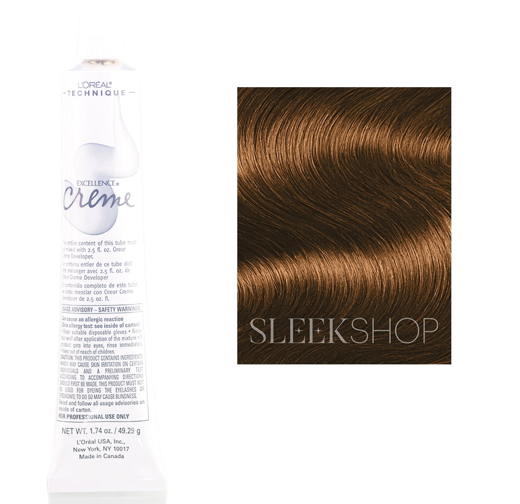 L'Oreal Excellence Creme Permanent Hair Color, Light Brown #6, 1.74 oz ...